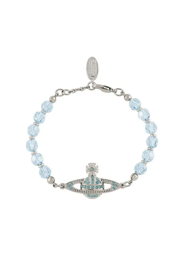 VIVIENNE WESTWOOD Messaline Beaded Orb Bracelet - Light Blue