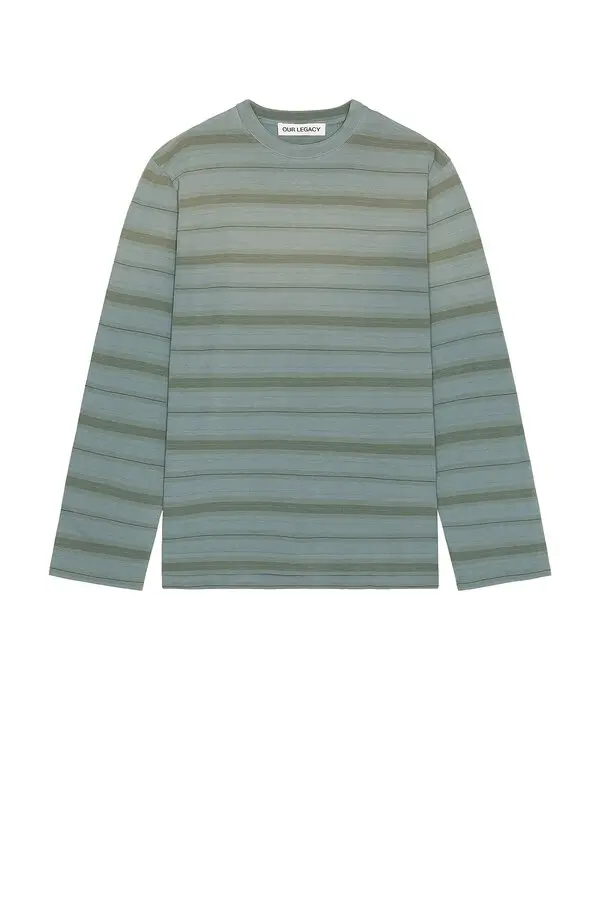 Our Legacy Box Longsleeve Tee In Green - Spray Fade