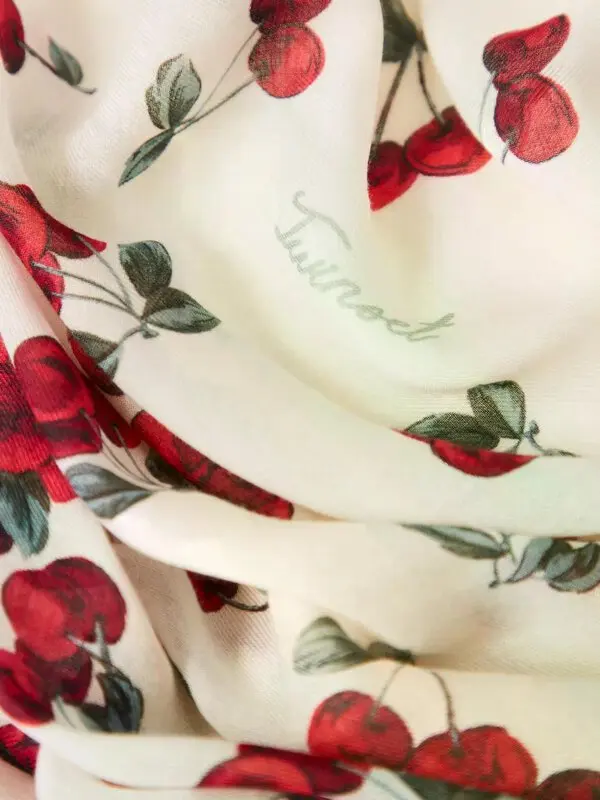 TWINSET Cherry Print Scarf - Neutrals