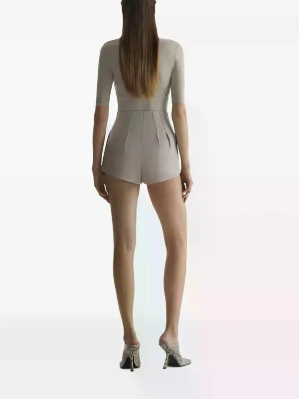 MUGLER Pleated High-waist Shorts - Neutrals