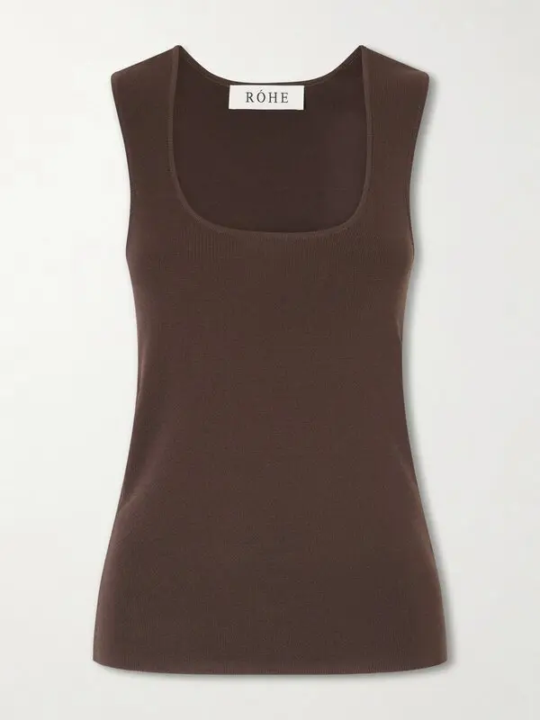 RÓHE Knitted Tank Top - Brown
