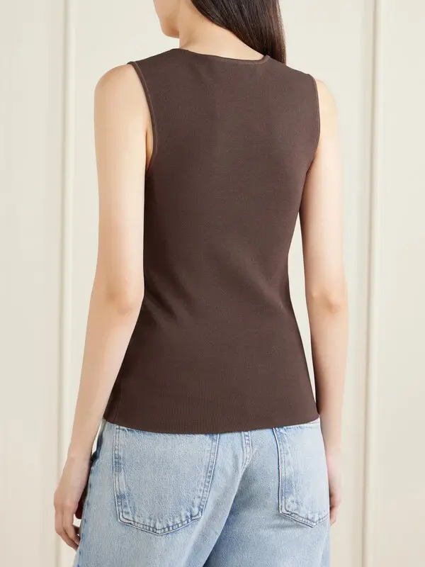 RÓHE Knitted Tank Top - Brown