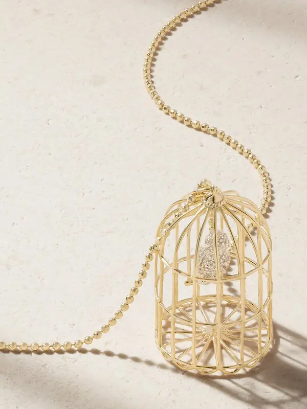 SYDNEY EVAN 14-karat 'caged Albert' Diamond Necklace - Gold