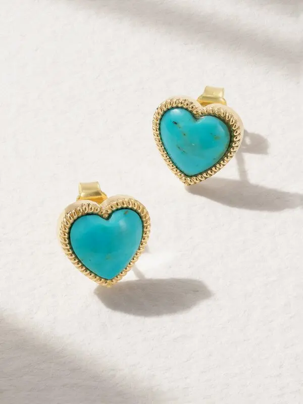 Established 18-karat And Turquoise Earrings - Gold