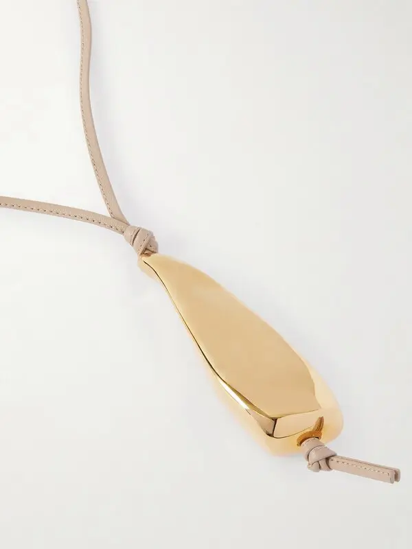Bottega Veneta Prisma Leather Necklace - Gold