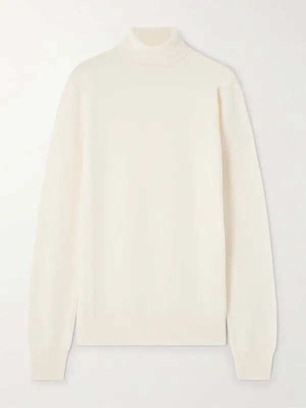 THE FRANKIE SHOP Eve Merino Wool Turtleneck Sweater - Neutrals
