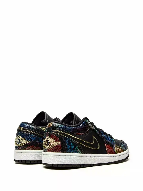 JORDAN Air 1 Low Multicolor Snakeskin Sneakers - Black