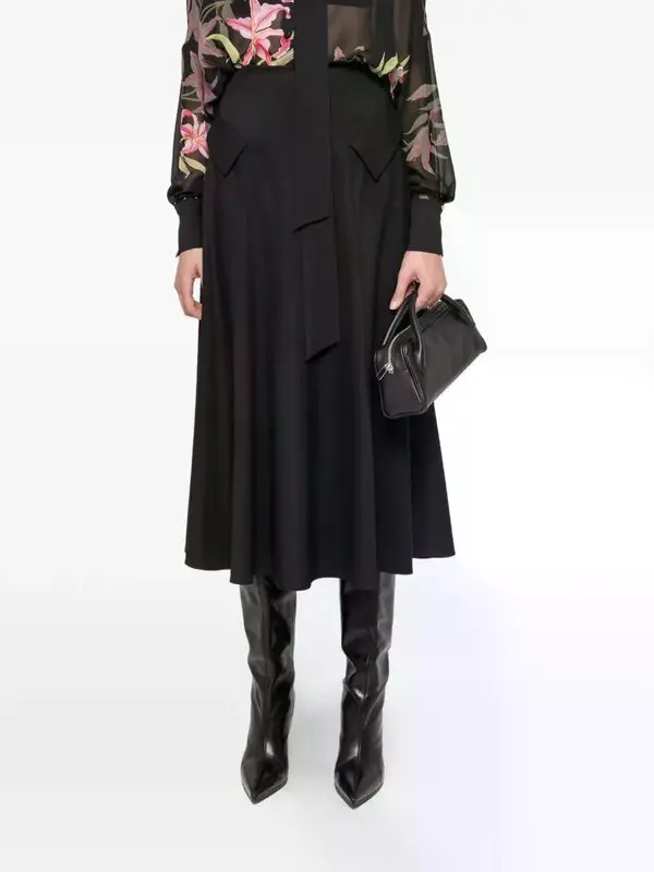 NISSA High-waisted Midi Skirt With Side Pockets