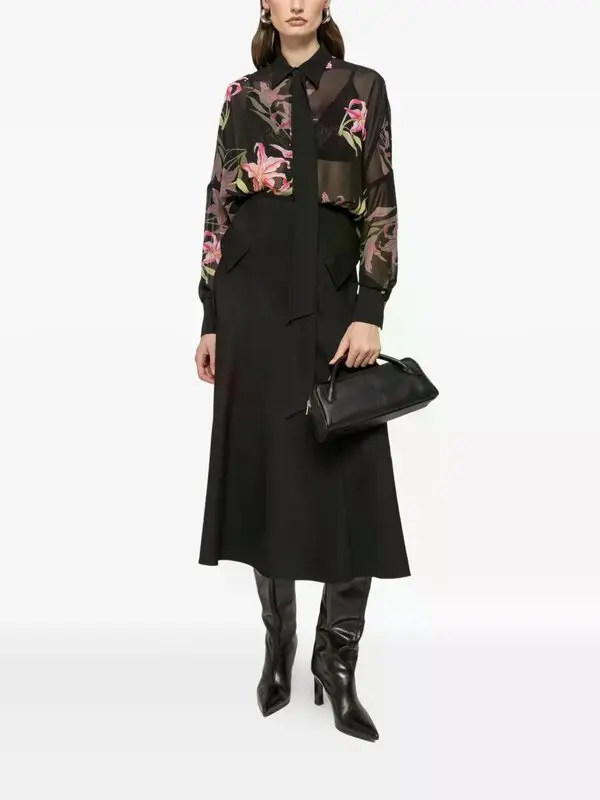 NISSA High-waisted Midi Skirt With Side Pockets