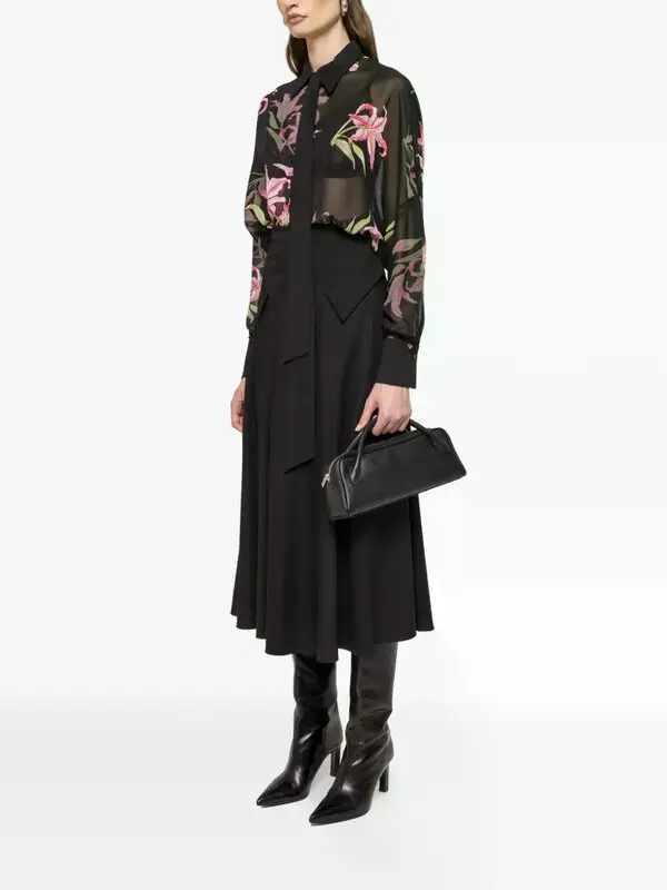NISSA High-waisted Midi Skirt With Side Pockets