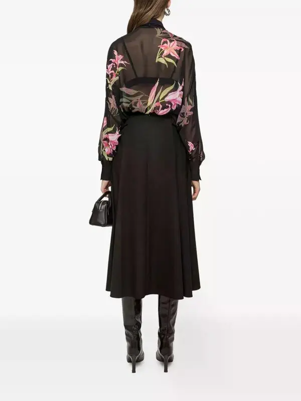 NISSA High-waisted Midi Skirt With Side Pockets