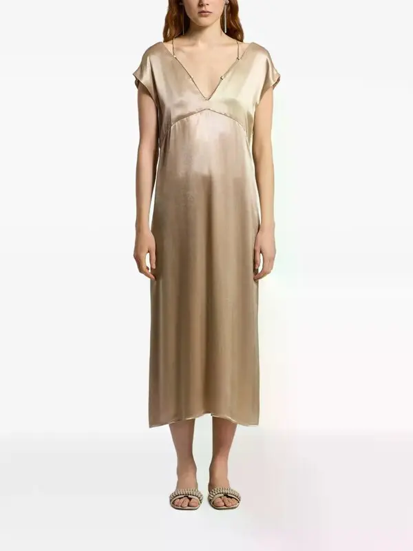 Peserico V-neck Midi Dress - Neutrals