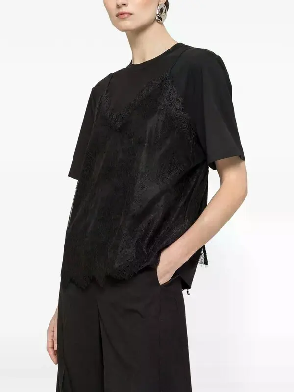 NISSA Lace Panel T-shirt