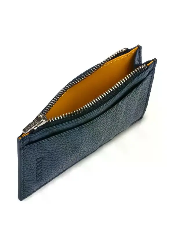 DOUCAL'S Tumbled Leather Zip Card Holder