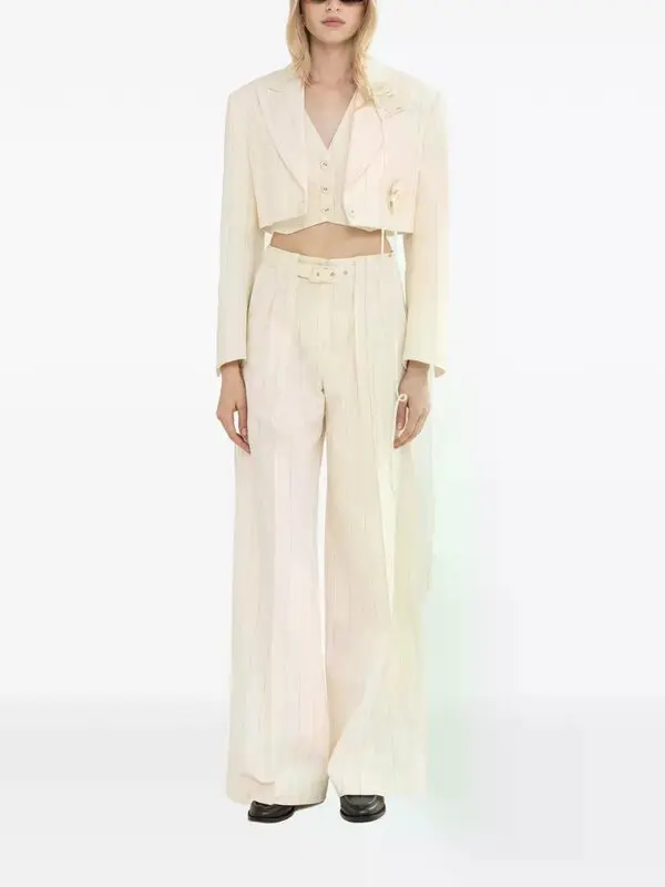 NISSA Striped Wide Leg Trousers