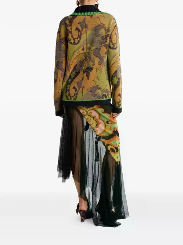Etro Paisley Jacquard Zip Cardigan