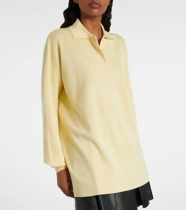 Loewe Cashmere And Silk-blend Polo Sweater - Yellow