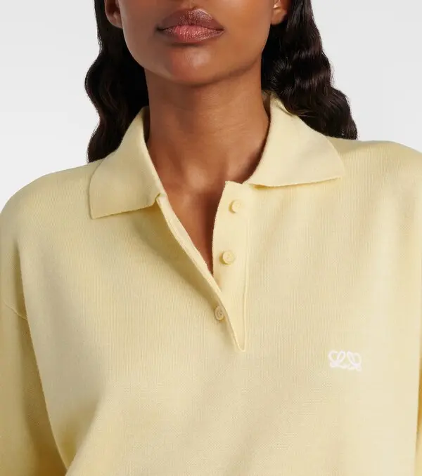 Loewe Cashmere And Silk-blend Polo Sweater - Yellow