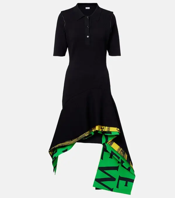 Loewe Asymmetric Midi Dress - Black