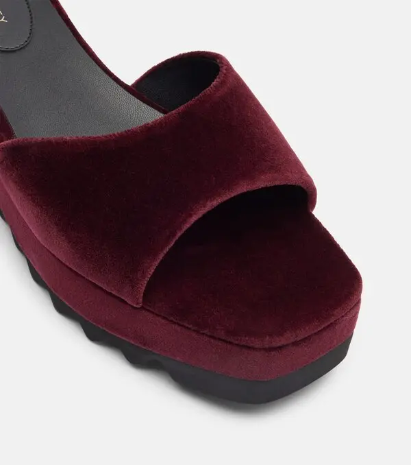 Stella McCartney Elyse Velvet Wedge Mules