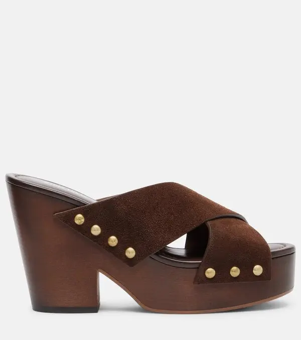Paris Texas Marisol Suede Platform Mules