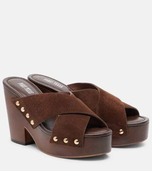Paris Texas Marisol Platform Mules - Brown