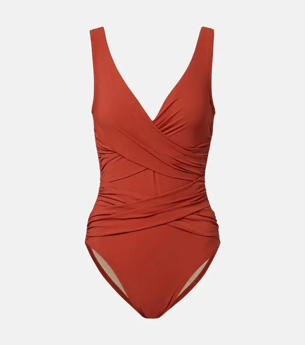 KARLA COLLETTO Draped Underwire One Piece Swimsuit - Red