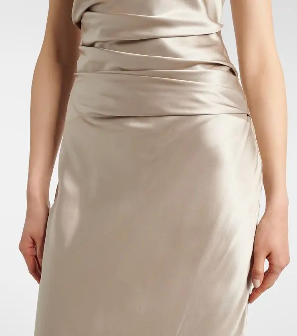 THE SEI Silk Satin Bustier Gown - Grey