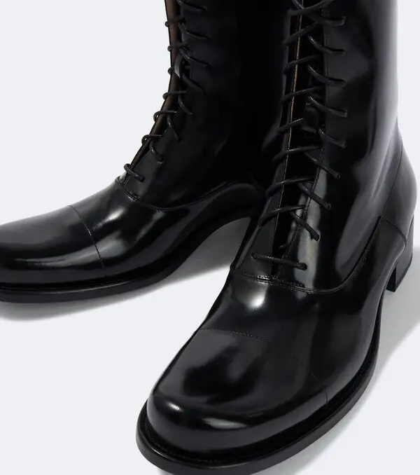 THE ROW Kai Leather Lace-up Boots