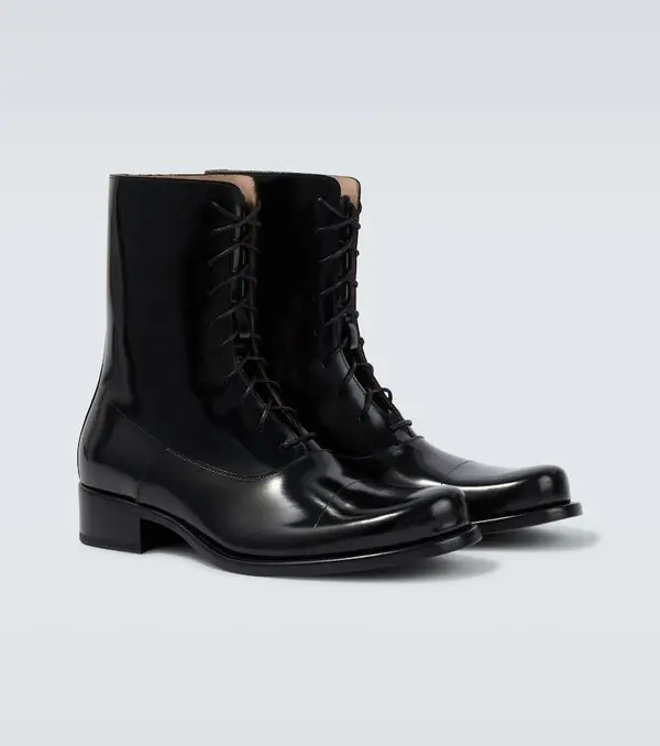 THE ROW Kai Leather Lace-up Boots