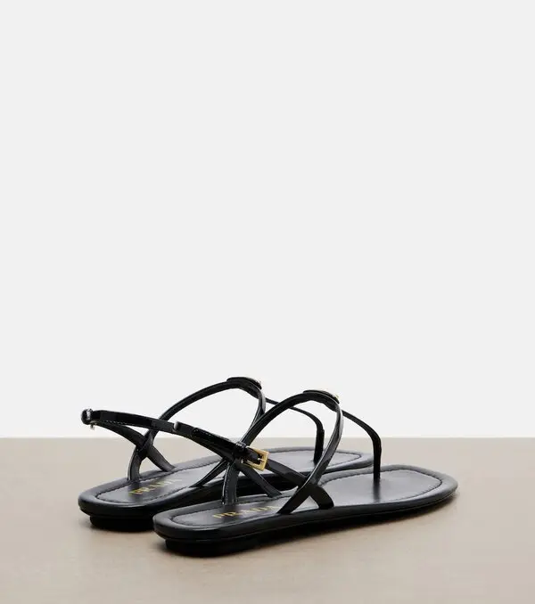 Prada Patent Leather Thong Sandals - Black