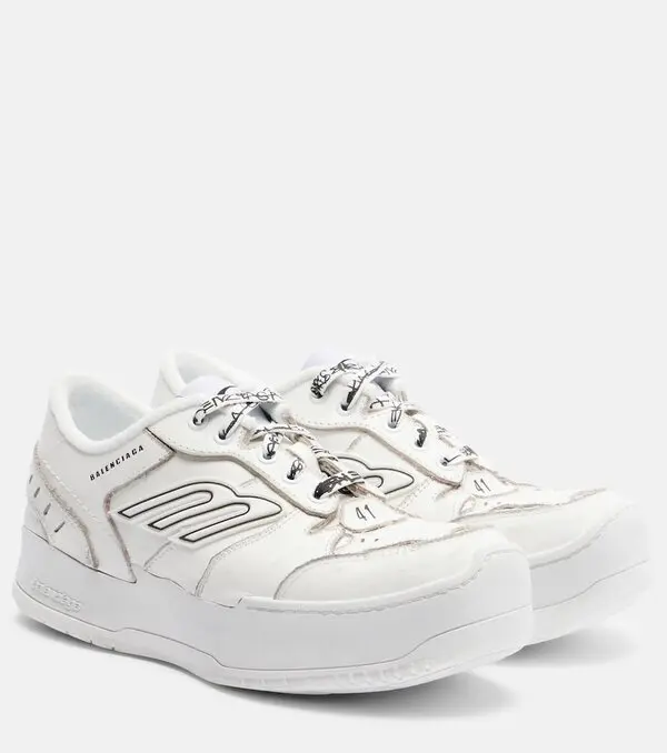 Balenciaga Leather Platform Sneakers - White