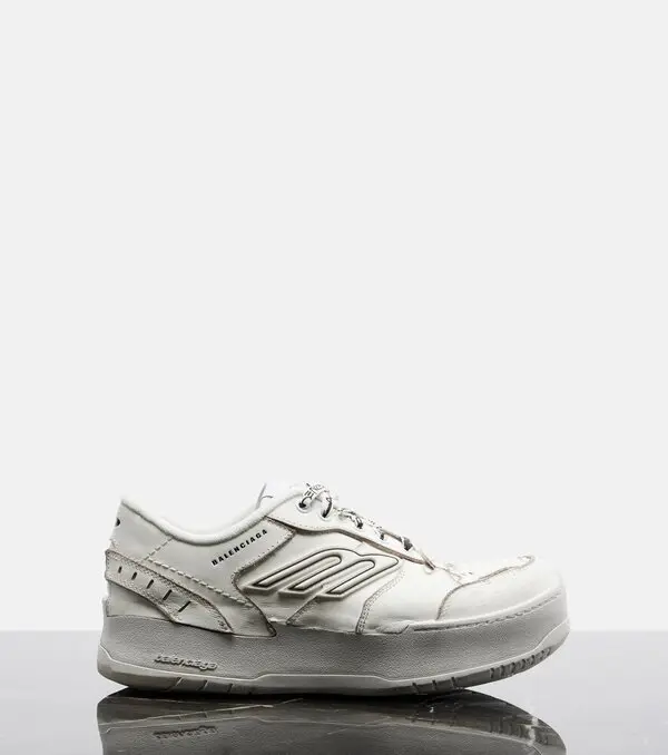Balenciaga Leather Platform Sneakers - White