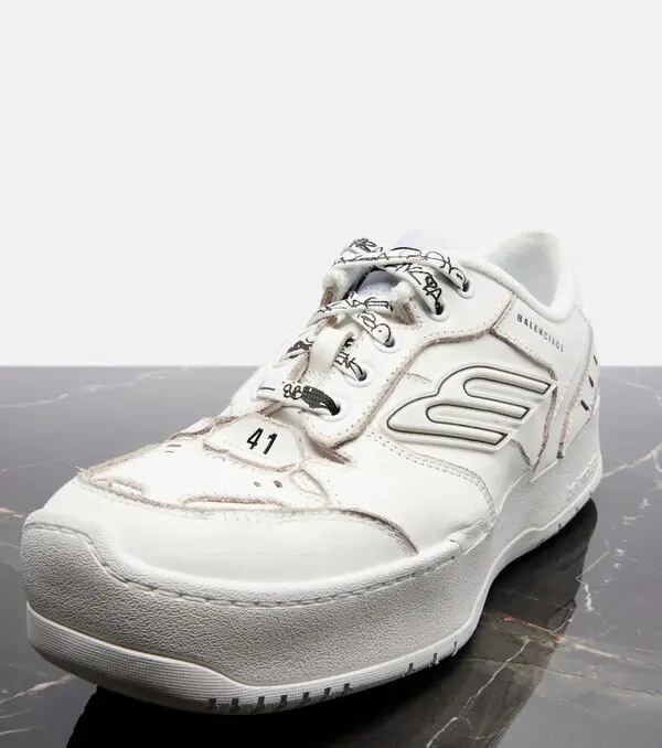 Balenciaga Leather Platform Sneakers - White