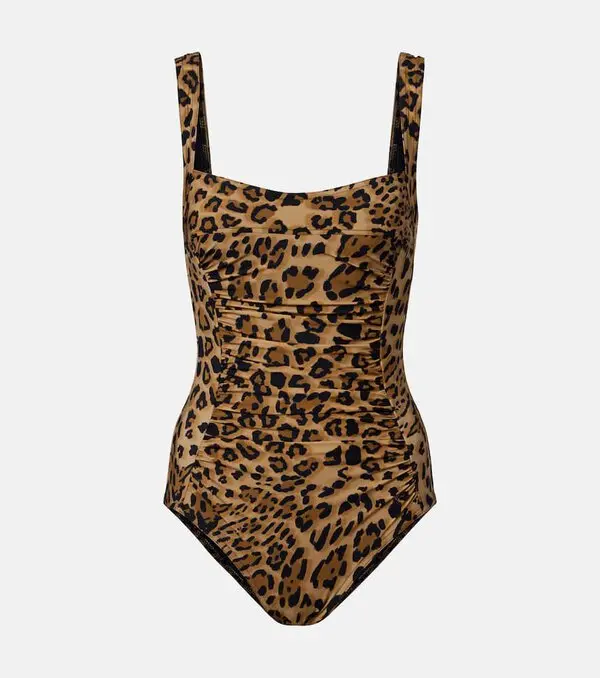 KARLA COLLETTO Ava Leopard-print Swimsuit - Brown