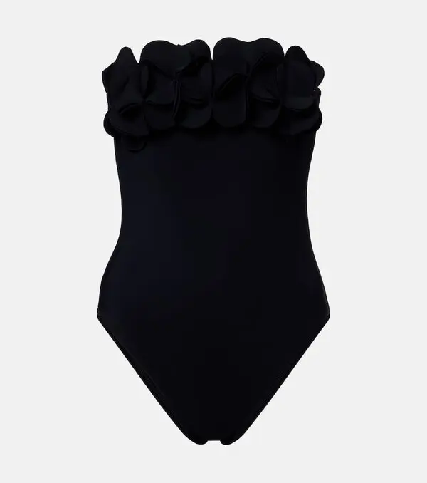 KARLA COLLETTO Tess Floral-appliqué Swimsuit - Black