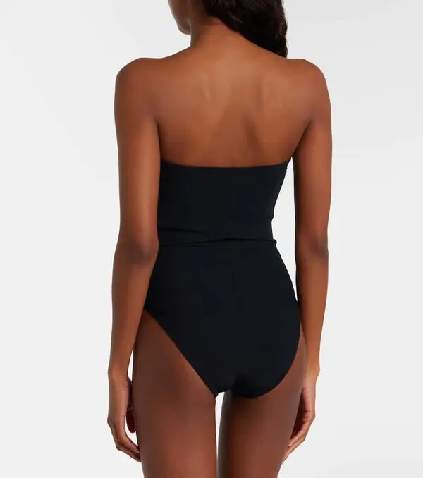 KARLA COLLETTO Tess Floral-appliqué Swimsuit - Black