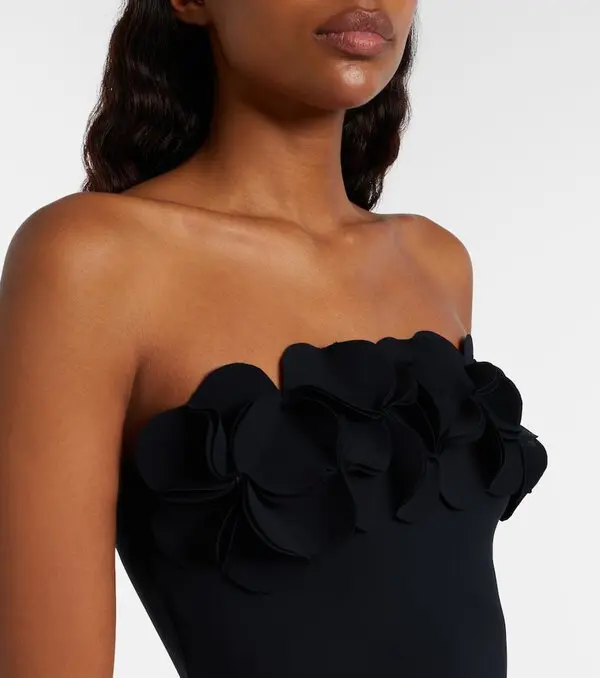 KARLA COLLETTO Tess Floral-appliqué Swimsuit - Black