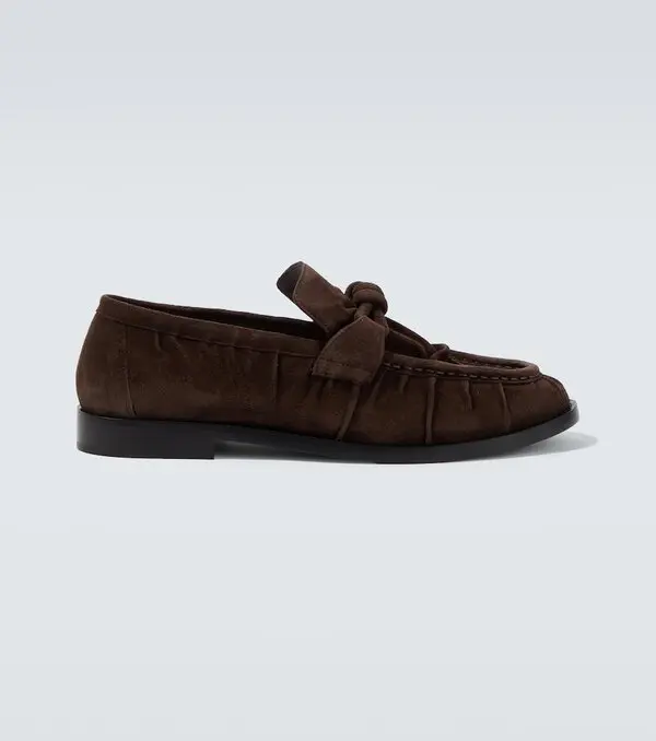 Bottega Veneta Astaire Knot Suede Loafers - Brown
