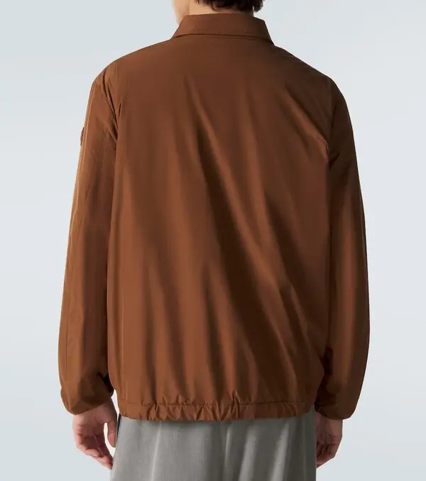Moncler Socot Leather-trimmed Blouson Jacket - Brown