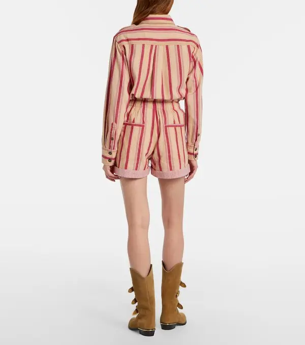 MARANT ETOILE Nirma Striped Cotton Shorts