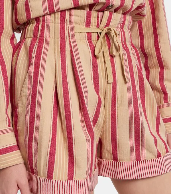 MARANT ETOILE Nirma Striped Cotton Shorts