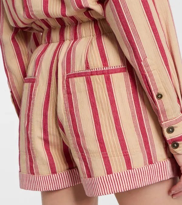 MARANT ETOILE Nirma Striped Cotton Shorts