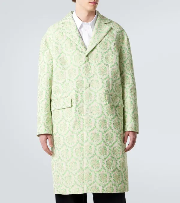 Simone Rocha Floral Cotton-blend Jacquard Coat