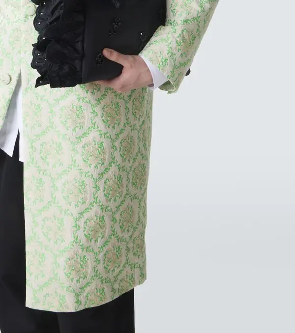 Simone Rocha Floral Cotton-blend Jacquard Coat