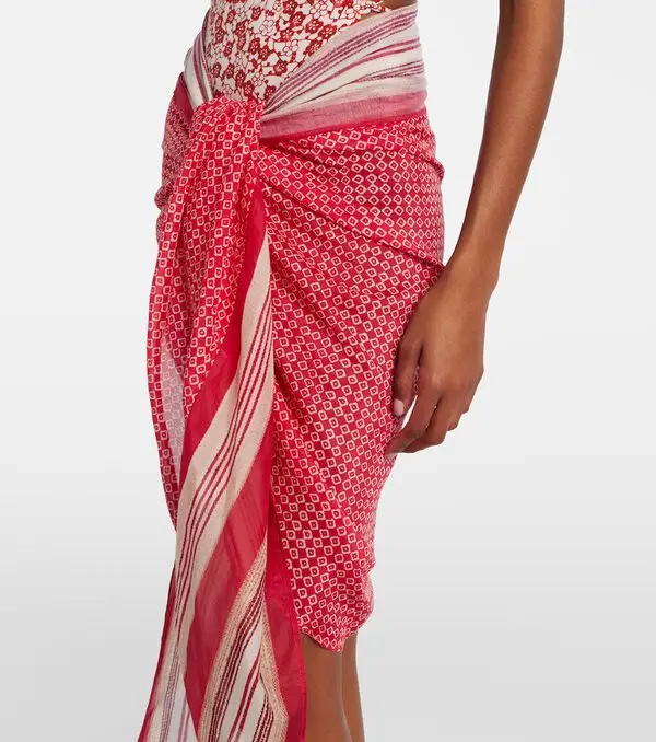 Isabel Marant Étoile Printed Cotton And Silk Beach Cover-up - Red