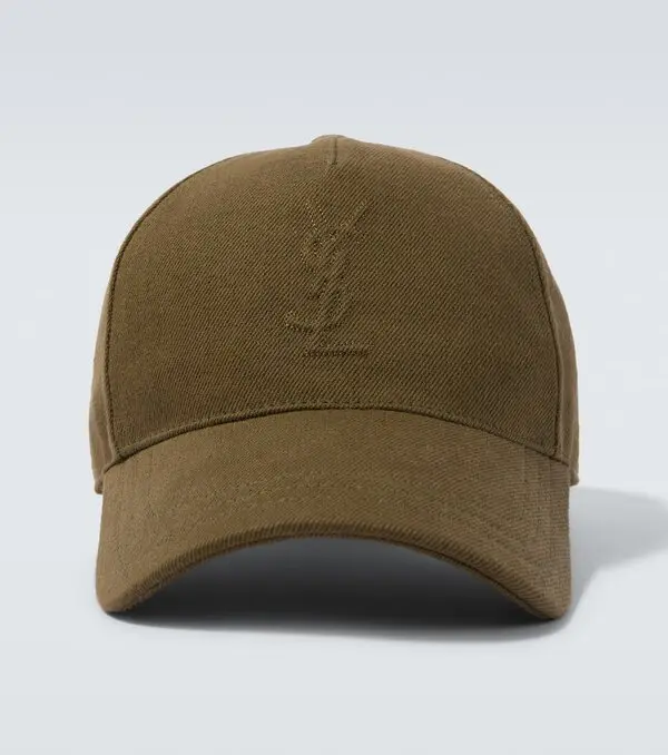 Saint Laurent Cassandre Denim Baseball Cap - Green