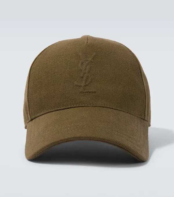 Saint Laurent Cassandre Denim Baseball Cap - Green