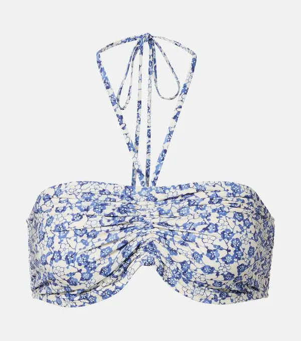Isabel Marant Salmage Floral Bikini Top - Blue