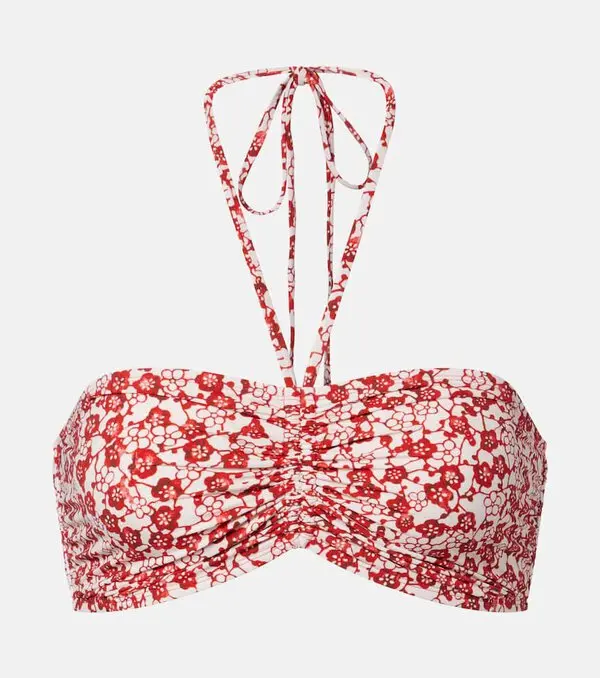 Isabel Marant Salmage Floral Bikini Top - Red